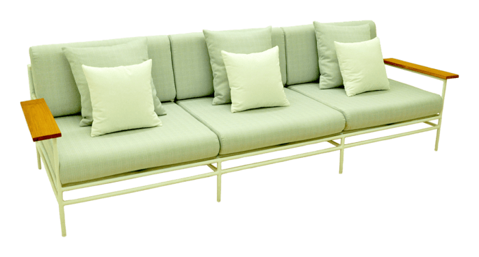 Sofá Brisa Aluminio, Madeira e Fibra Sintetica • qubo